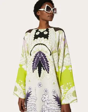 Valentino Garavani Abstract-print Long-sleeve Dress