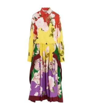 Valentino Garavani Pleated Floral-print Midi Dress - Nude