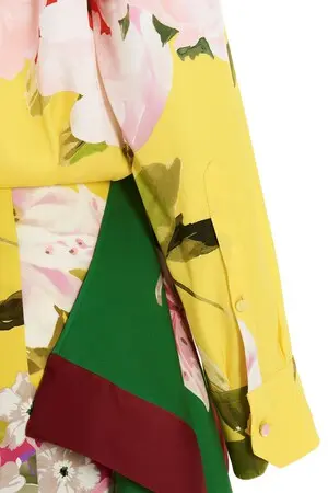 Valentino Garavani Pleated Floral-print Midi Dress