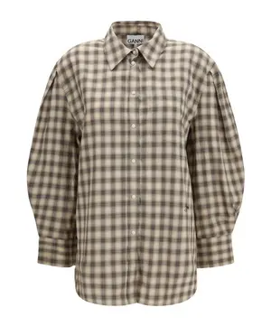 GANNI Relaxed Check Shirt - No