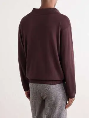BODE Knitted Cotton-crepe Polo Shirt