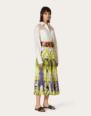 Valentino Garavani Pleated Print Skirt
