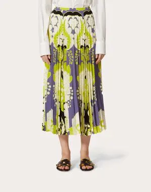 Valentino Garavani Pleated Print Skirt