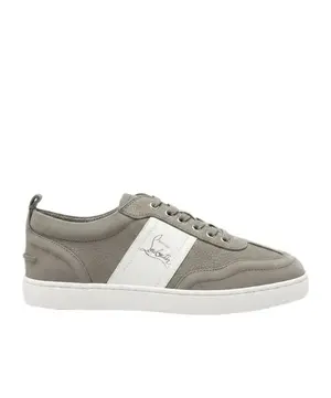 CHRISTIAN LOUBOUTIN Retero Panelled Leather Sneakers - Grey