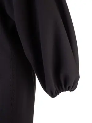 Valentino Garavani Gathered-sleeve V-neck Midi Dress