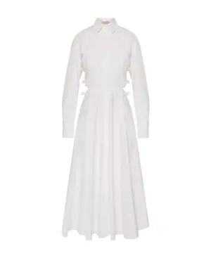 Valentino Garavani Cut-out Long-sleeved Shirt Dress - White