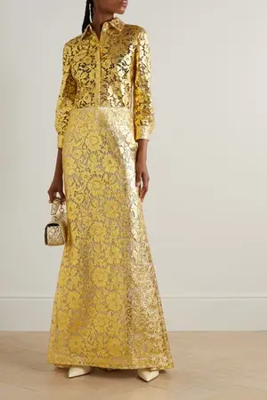 Valentino Garavani Crinkled Effect Long Skirt