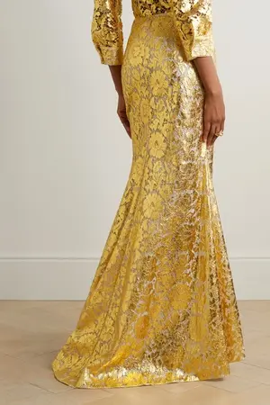 Valentino Garavani Crinkled Effect Long Skirt