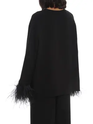 Valentino Garavani Embellished Cuff Lightweight Blouse