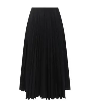Valentino Garavani Pleated High-waisted Midi Skirt - Black