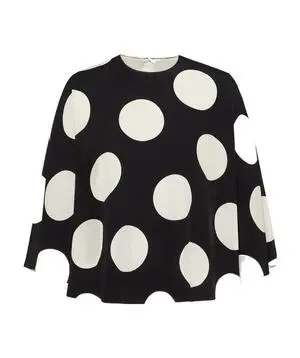 Valentino Garavani Polka Dot Print Cape-style Blouse - Black