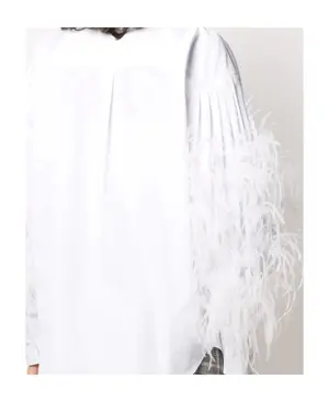 Valentino Garavani Feather Embellished Buttoned Shirt