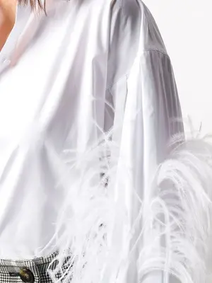 Valentino Garavani Feather Embellished Buttoned Shirt