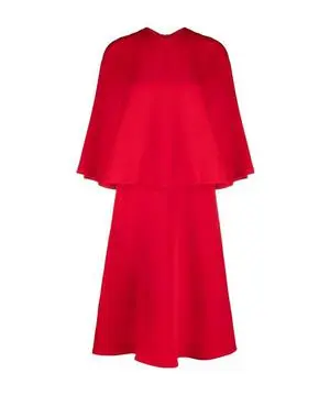 Valentino Garavani Cape Effect Midi Dress - Red