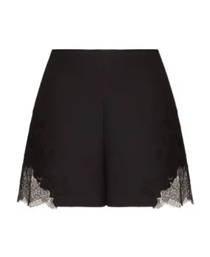 Valentino Garavani Crepe Couture Lace Shorts - Black