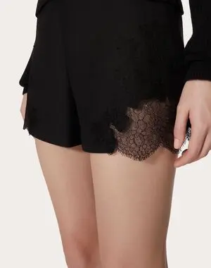 Valentino Garavani Crepe Couture Lace Shorts