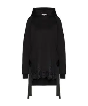 Valentino Garavani Lace Trim Bow-embellished Hoodie - Black