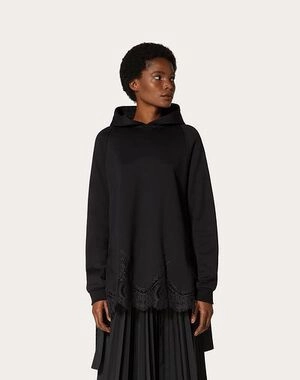Valentino Garavani Lace Trim Bow-embellished Hoodie