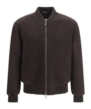 Brioni Zip-up Bomber Jacket - Brown