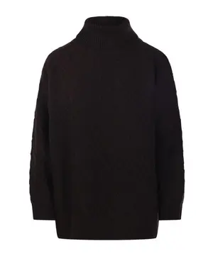Max Mara Bambola Cable-knit Turtleneck Sweater - No