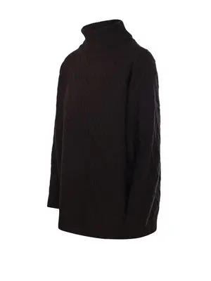 Max Mara Bambola Cable-knit Turtleneck Sweater