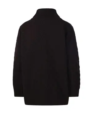 Max Mara Bambola Cable-knit Turtleneck Sweater