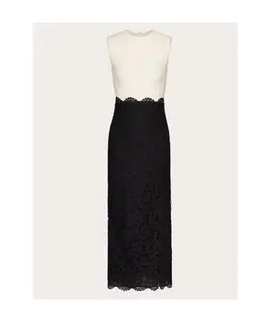 Valentino Garavani Lace-panelled Midi Dress - Black