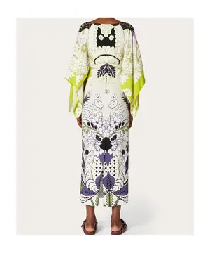 Valentino Garavani Tropical Word Arazzo Kaftan Dress