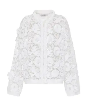 Valentino Garavani Floral Lace Cardigan - White