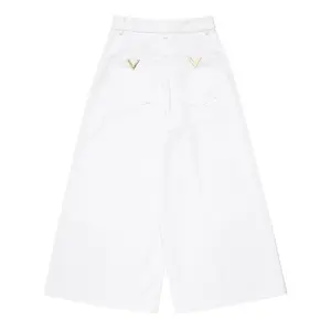 Valentino Garavani Logo Plaque-detail Layered Wide-leg Jeans
