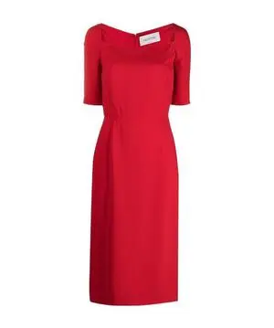 Valentino Garavani Square-neck Midi Dress - Red