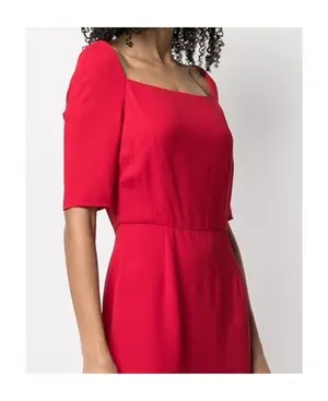 Valentino Garavani Square-neck Midi Dress