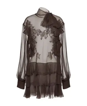 Valentino Garavani Logo Chiffon Pullover - Black