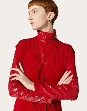Valentino Garavani Sequinned High-neck Zip-up Jacket