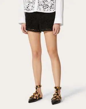 Valentino Garavani Floral Motif Crochet Shorts