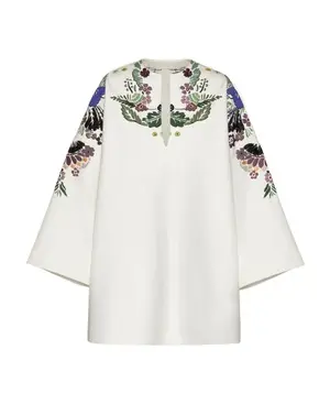 Valentino Garavani Embroidery Cardin Dress - White