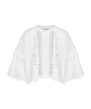 Valentino Garavani Lace Panel Cropped T-shirt - White