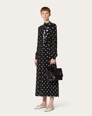 Valentino Garavani Long-sleeve Polka-dot Dress