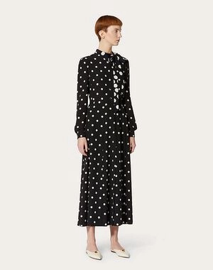 Valentino Garavani Long-sleeve Polka-dot Dress