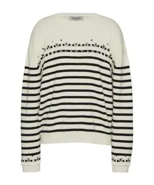 Valentino Garavani Horizontal-stripe Long-sleeve Jumpr - White