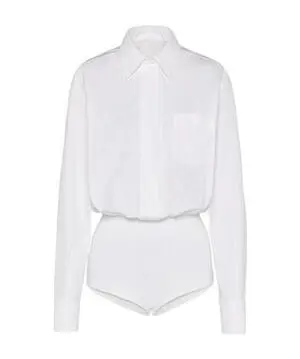 Valentino Garavani Buttoned Shirt Playsuit - White