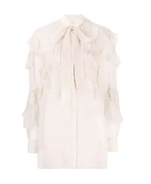 Valentino Garavani Semi-sheer Lace Blouse - White