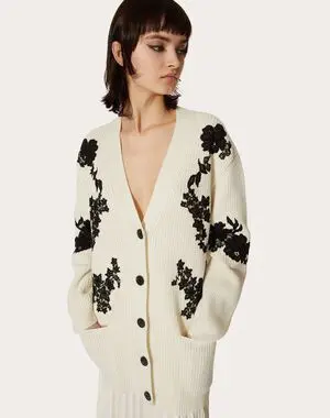 Valentino Garavani Oversized Lace Inserts Cardigan