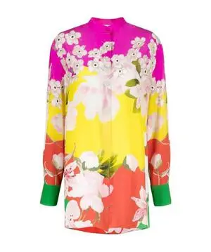Valentino Garavani Floral Drape Blouse - Pink
