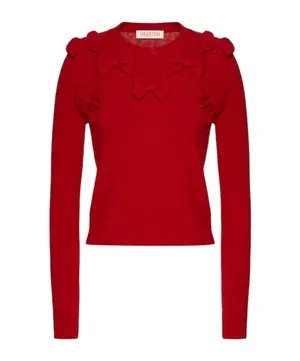 Valentino Garavani Bow-embellished Virgin Wool Jumper