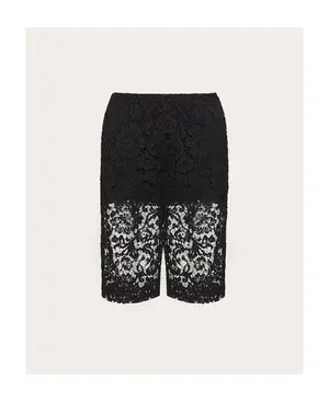 Valentino Garavani High-waisted Lace Shorts - Black