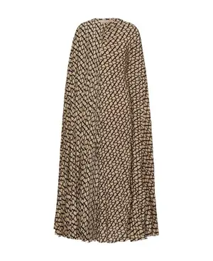 Valentino Garavani Midi Dress In Toile Iconographe Crepe De Chine - Nude