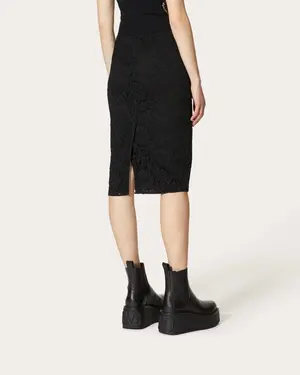 Valentino Garavani Lace-overlay Mid-length Skirt