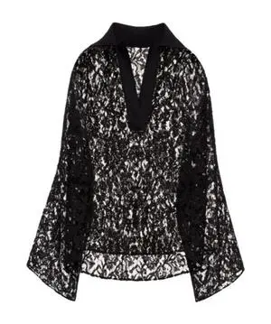 Valentino Garavani Lace Cropped Blouse - Black