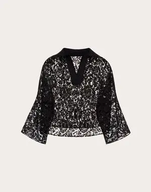 Valentino Garavani Lace Cropped Blouse